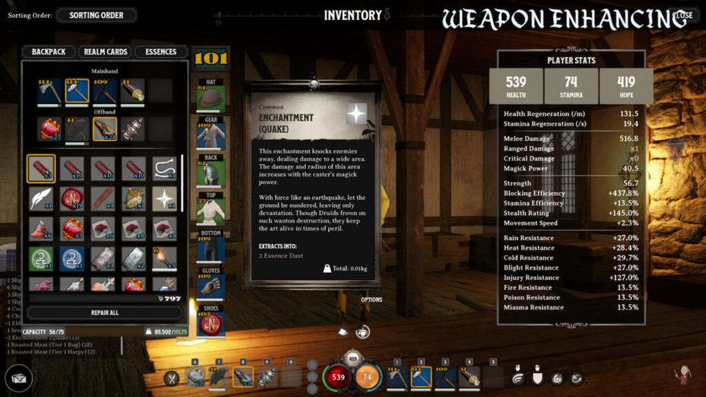 How to Upgrade Weapons in Nightingale (Enchant & Infuse) - We Game Daily