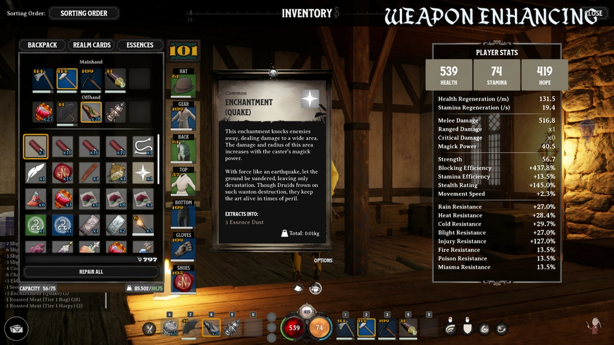 How to Upgrade Weapons in Nightingale (Enchant & Infuse) - We Game Daily